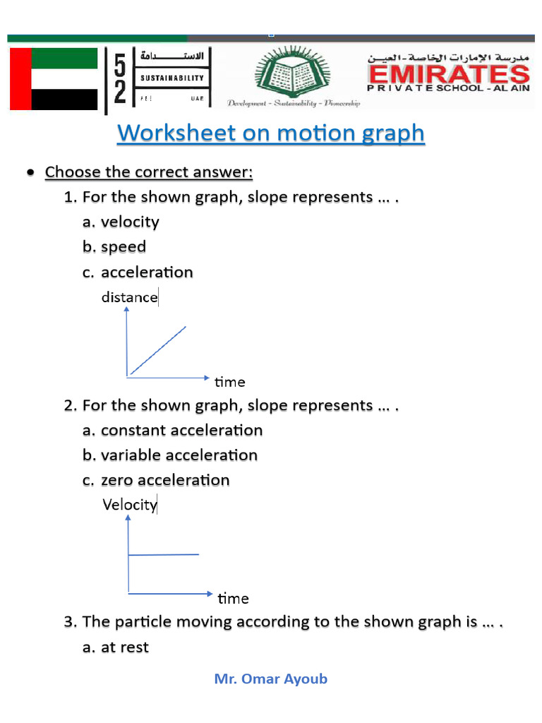 Physics Motion Graph Worksheet | PDF