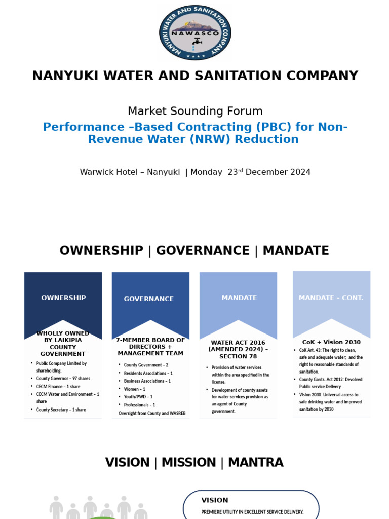 Revised Nawasco NRW PBC Pitch Deck - Jmeds | PDF | Debt | Economies