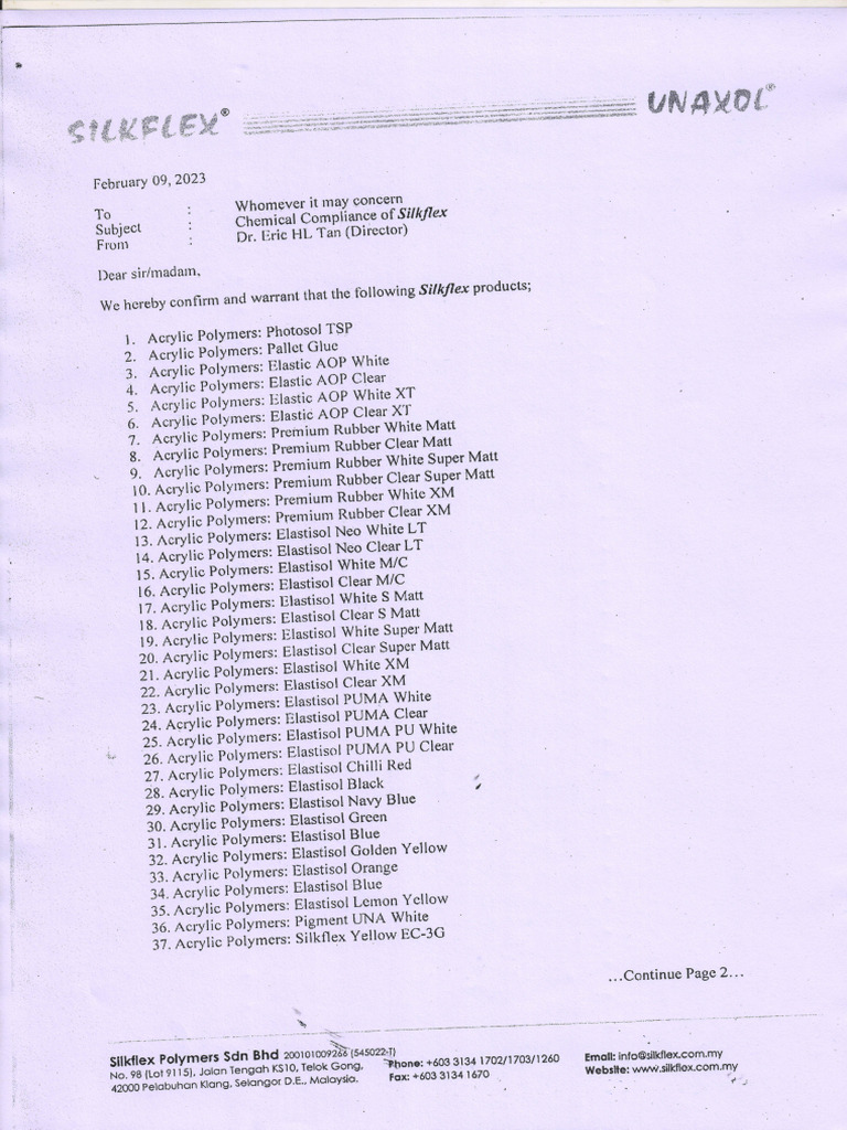 Letter of Conformance | PDF