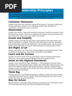 Amazon Leadership Principles CheatSheet | PDF