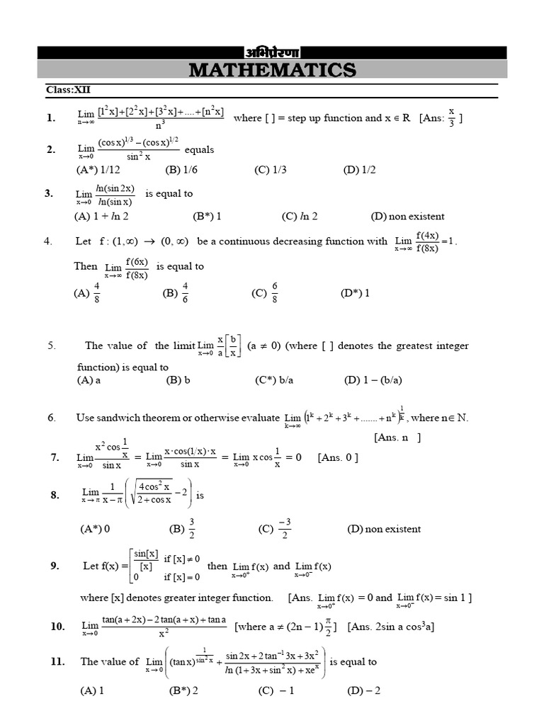 Dpp on Limit_d46e386f-d0aa-45bd-83a0-9415bdfaf87e | PDF | Function (Mathematics) | Discrete ...