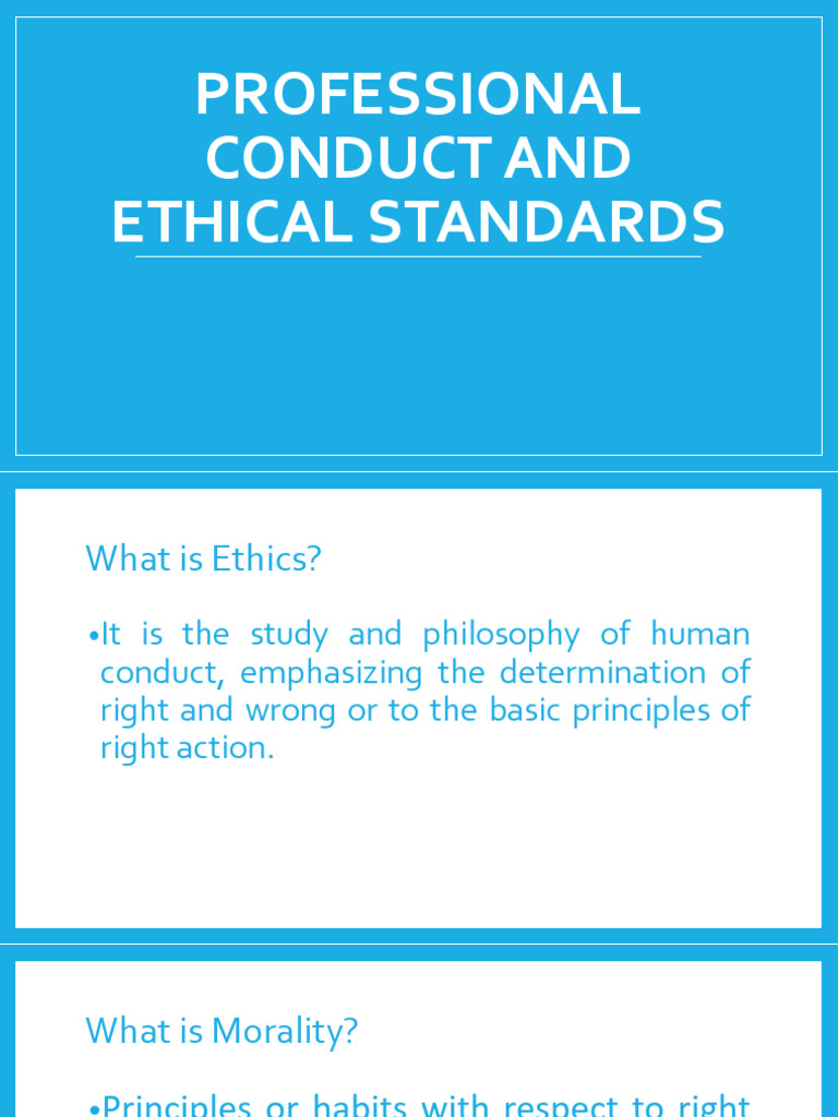 Professional Conduct and Ethical Standards | PDF | Morality | Courage