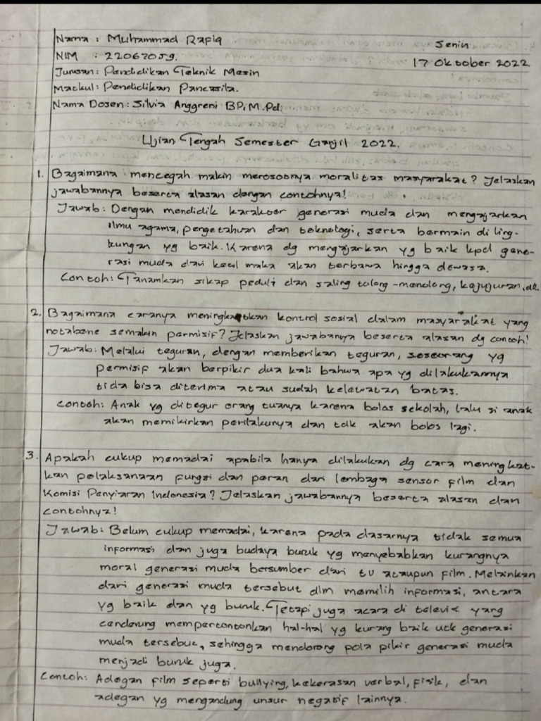 UTS Pendidikan Pancasila M. Rafiq | PDF