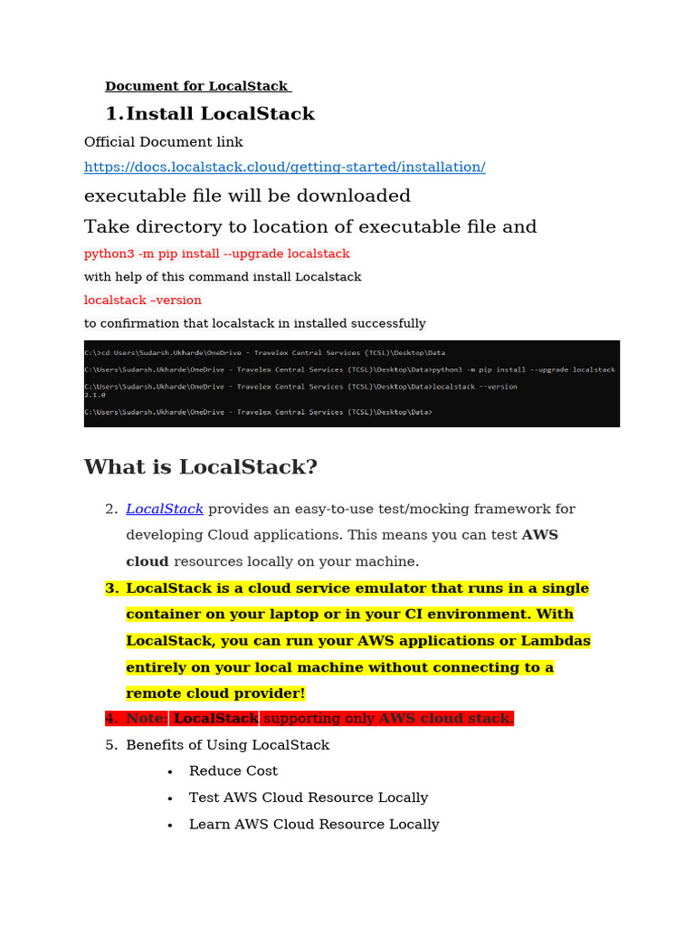 Document for LocalStack SQS nd DynamoDB | PDF | Cloud Computing | Amazon Web Services