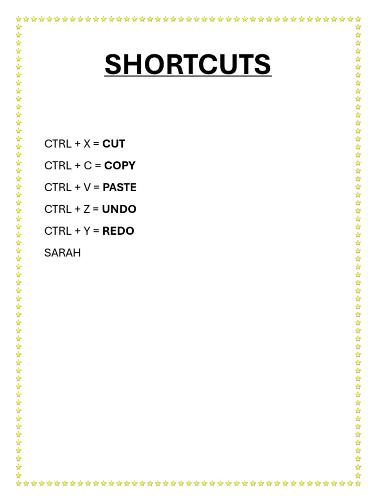 Shortcuts | PDF