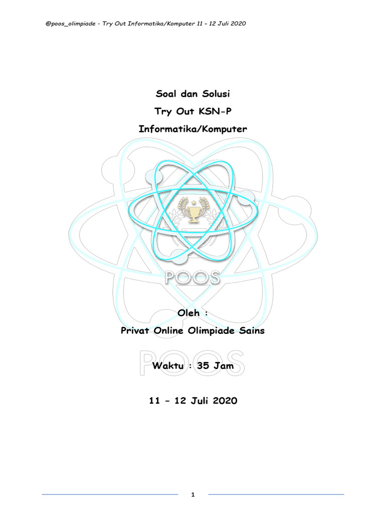 Soal + Solusi Informatika 11-12 Juli | PDF