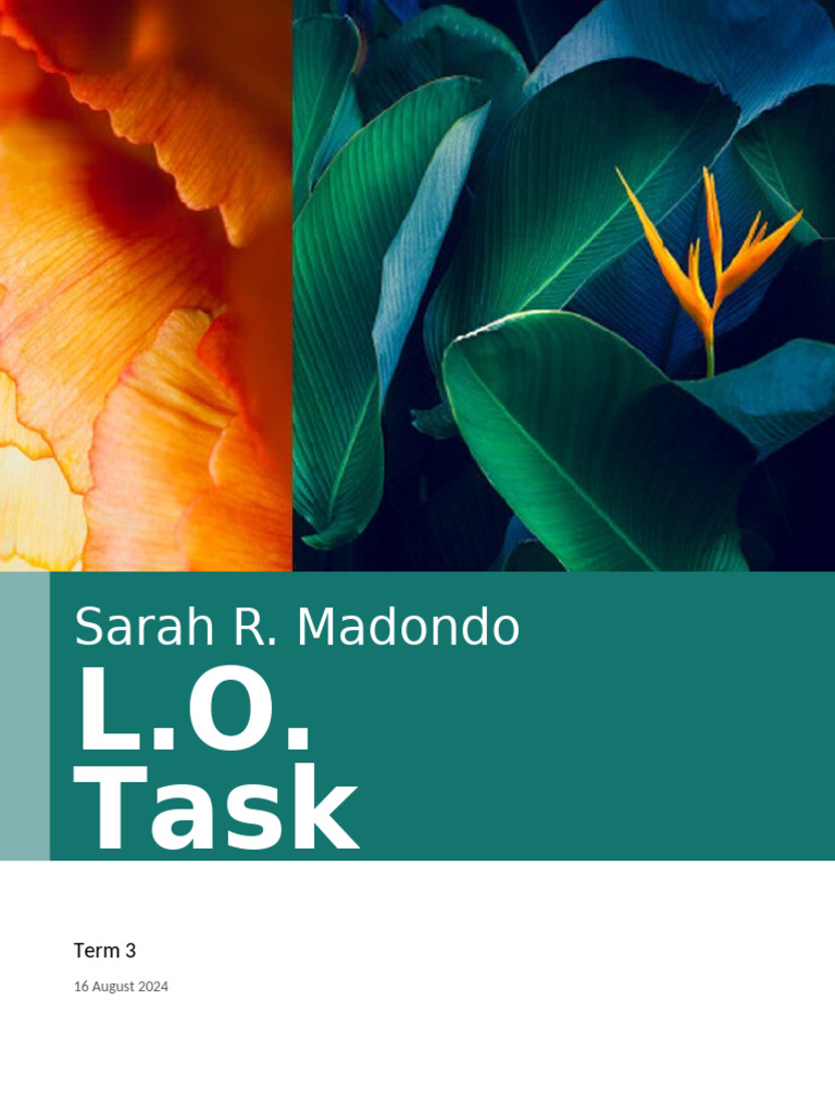 TERM 3 LO TASK | PDF | Self Esteem | Study Skills