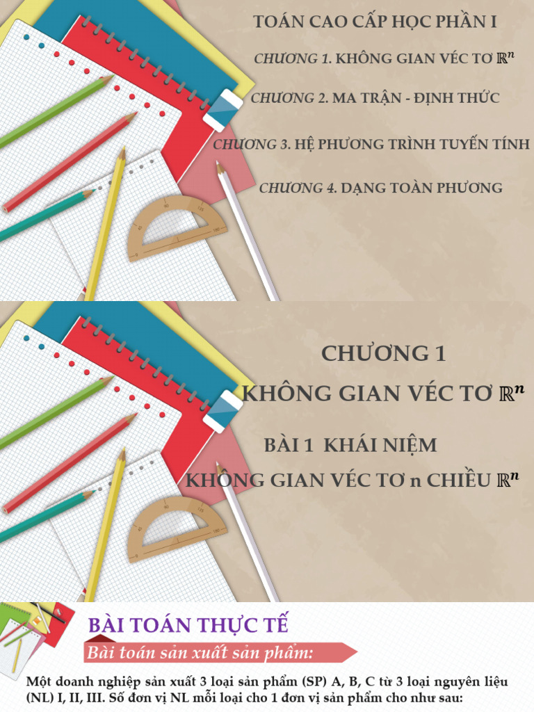 Chương 1 Không gian véc tơ final | PDF
