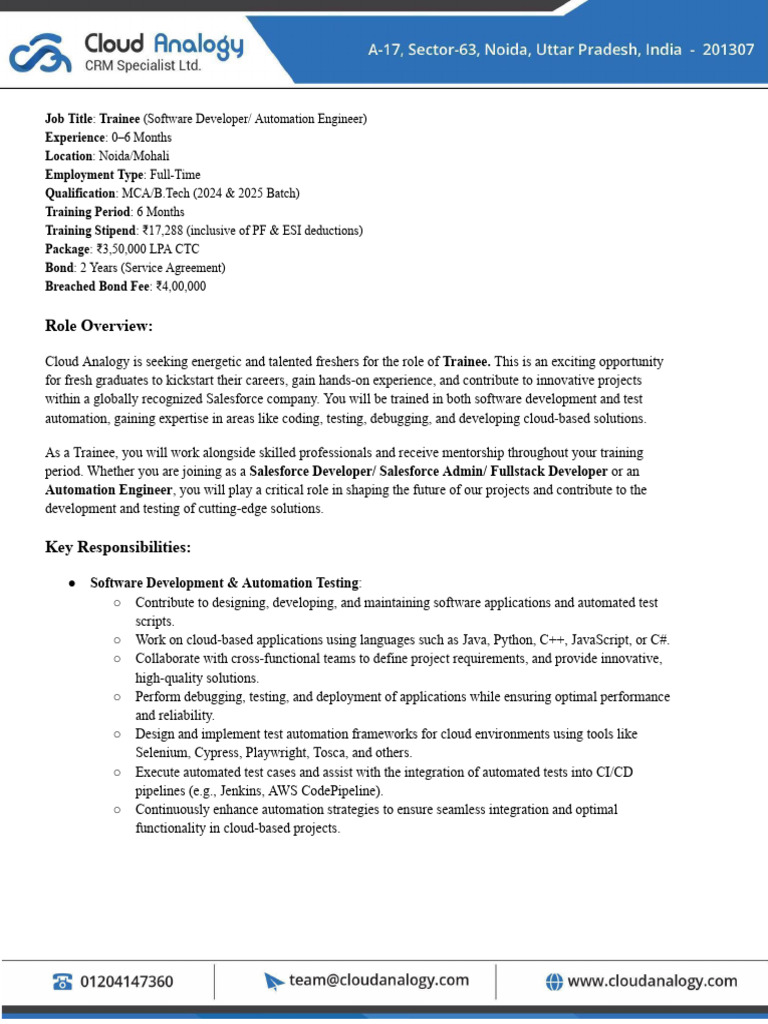 JD __ Walk-In __ Date_ 1st Feb 2025 __ Cloud Analogy Noida (2) | PDF | Web Development ...