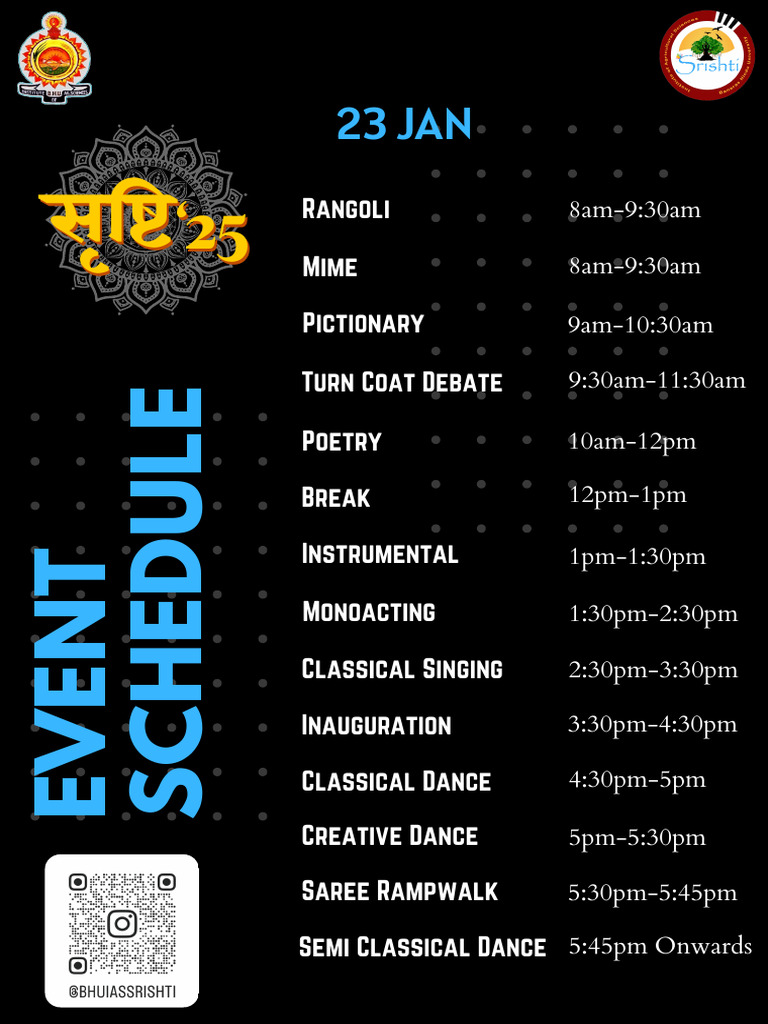 Srishti 25 Event Schedule Overview Pdf