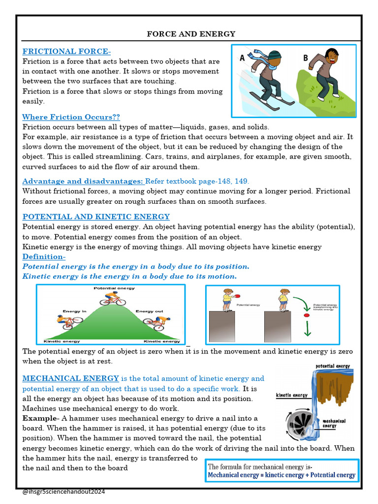 Understanding Force, Energy, and Simple Machines | PDF | Friction | Force