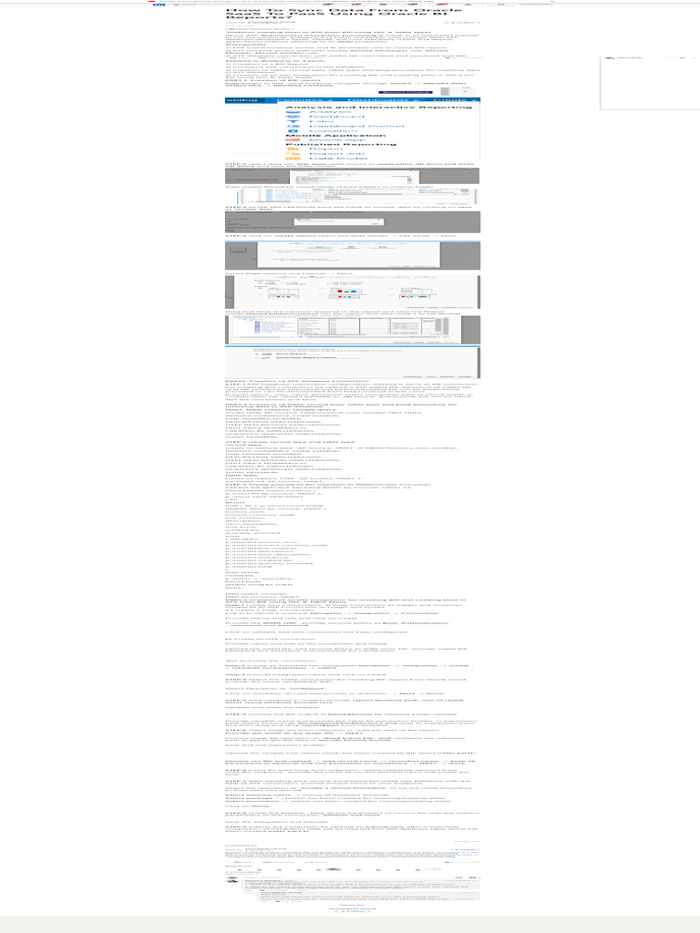 How To Sync Data From Oracle SaaS To PaaS Using Oracle BI Reports - LinkedIn | PDF | Databases ...