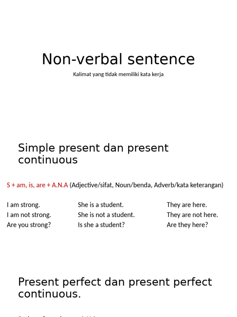 Non-Verbal Sentence | PDF