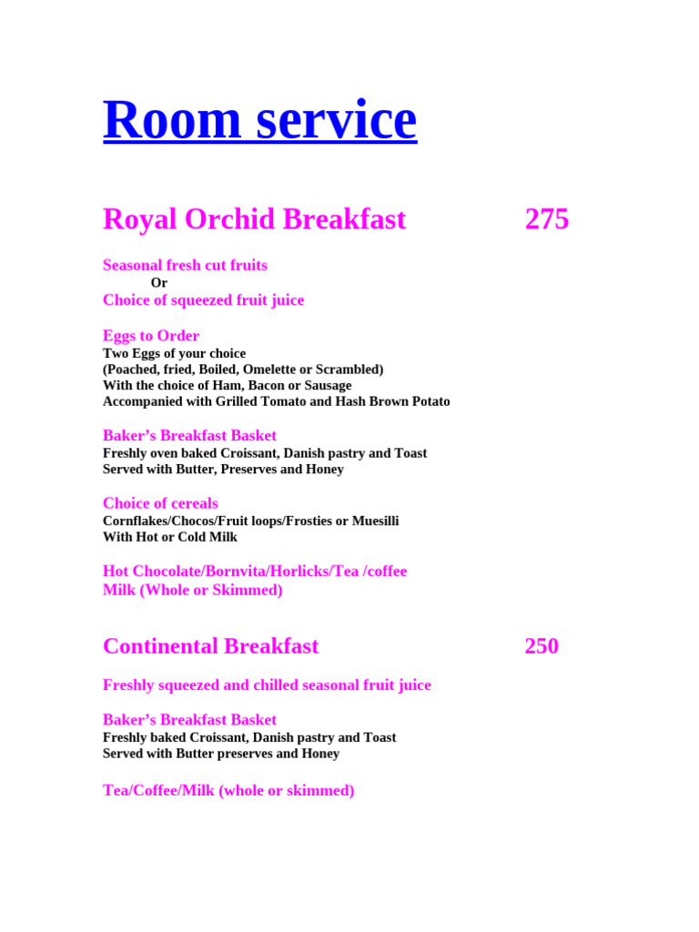 room service menu | PDF | Indian Cuisine | Hamburgers