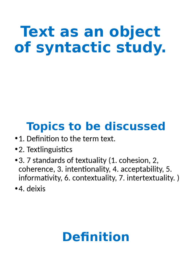 Text As An Object of Syntactic Study | PDF | Semiotics | Cognitive Science