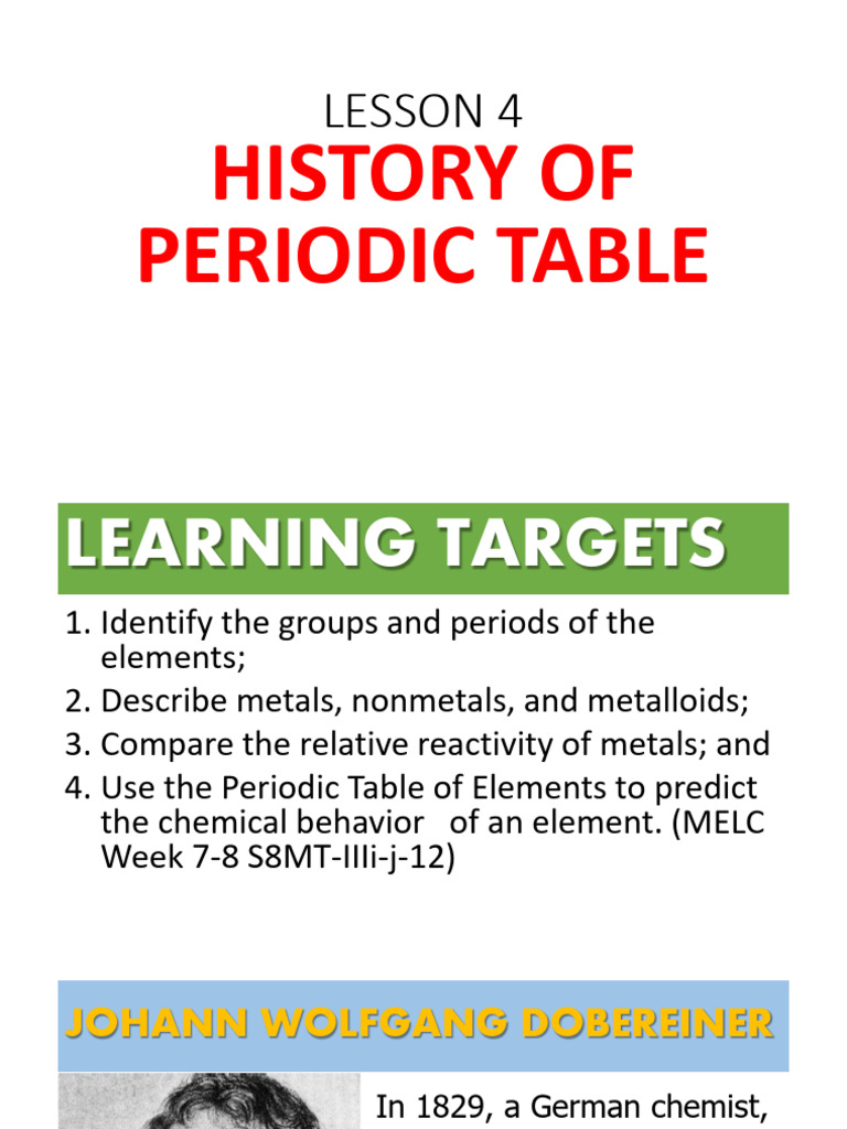 History and Structure of Periodic Table | PDF | Periodic Table ...