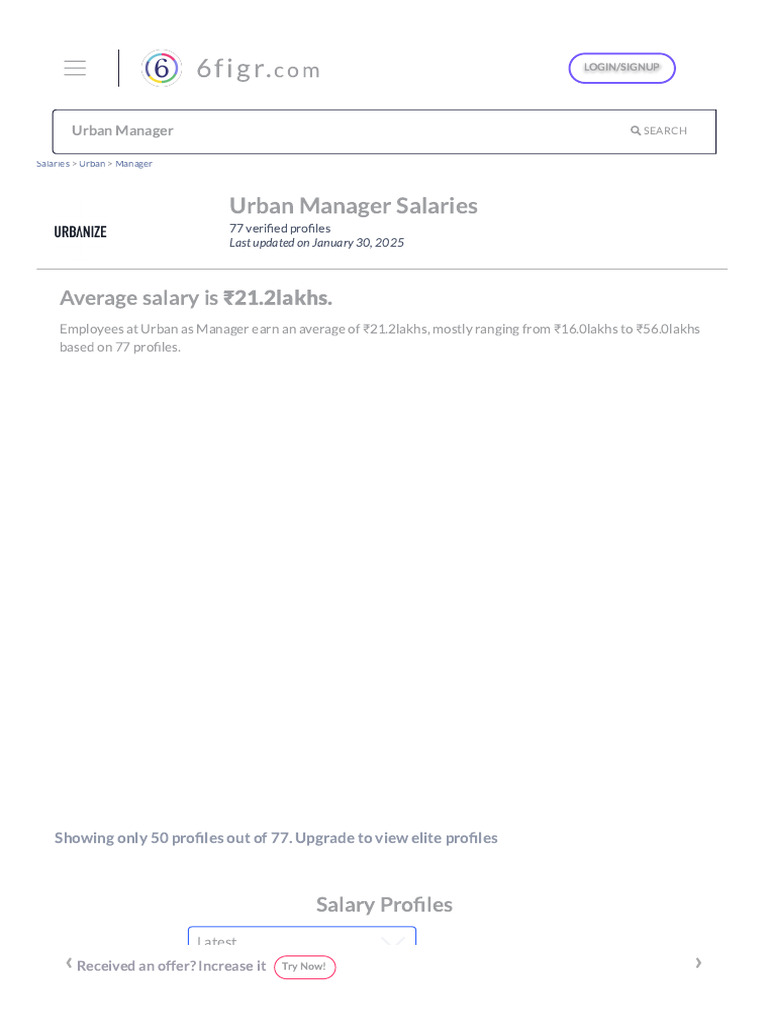 Urban Manager Salaries 2025 in India, Average Salary 21 Lakhs | PDF | Salary | Business
