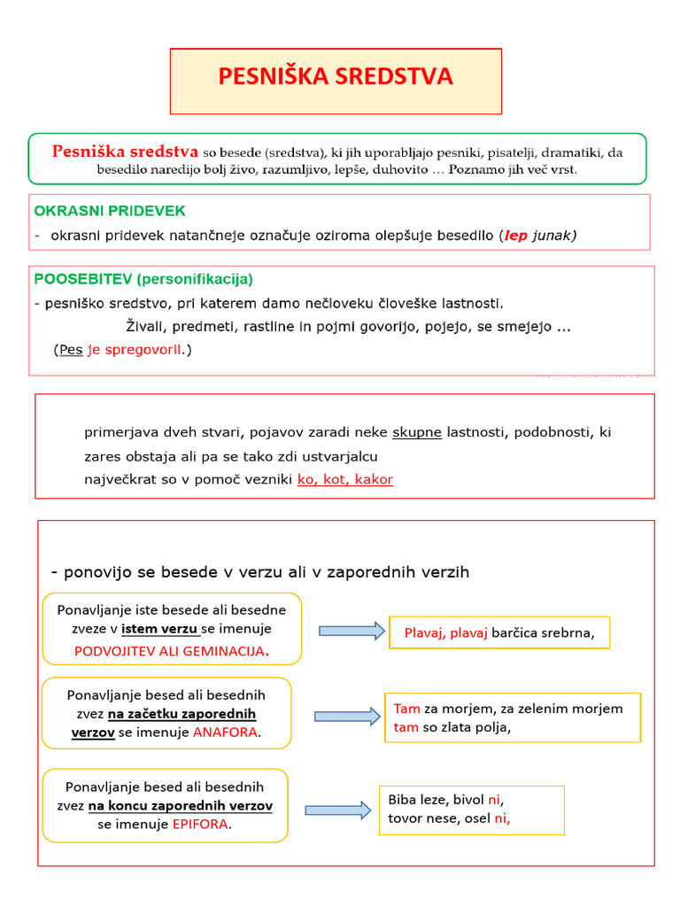 Pesniška Sredstva | PDF