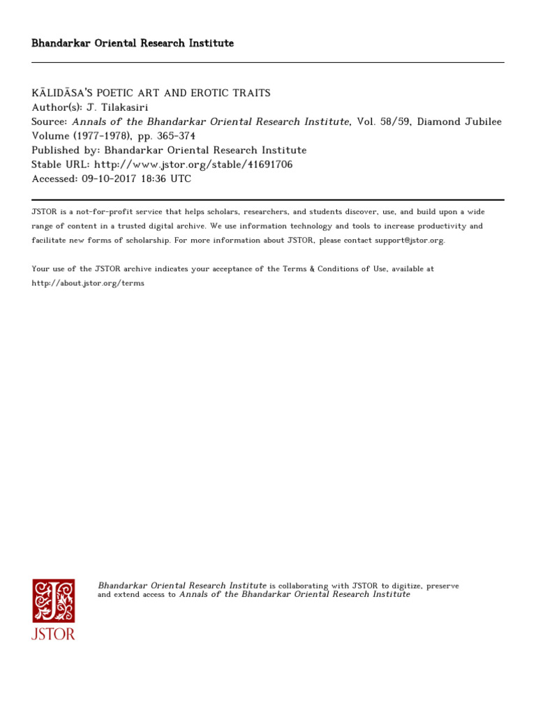 Kalidasa's Poetic Art and Erotic Traits | PDF | Poetry | Love