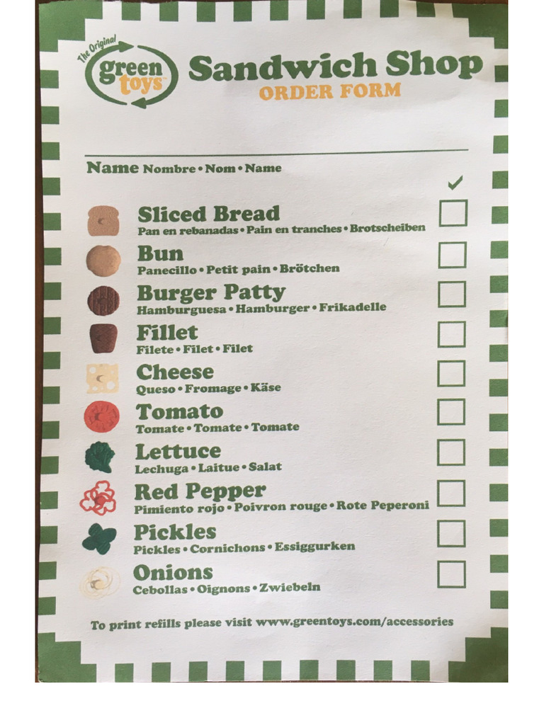 Ingredient List For Sandwich Shop | PDF