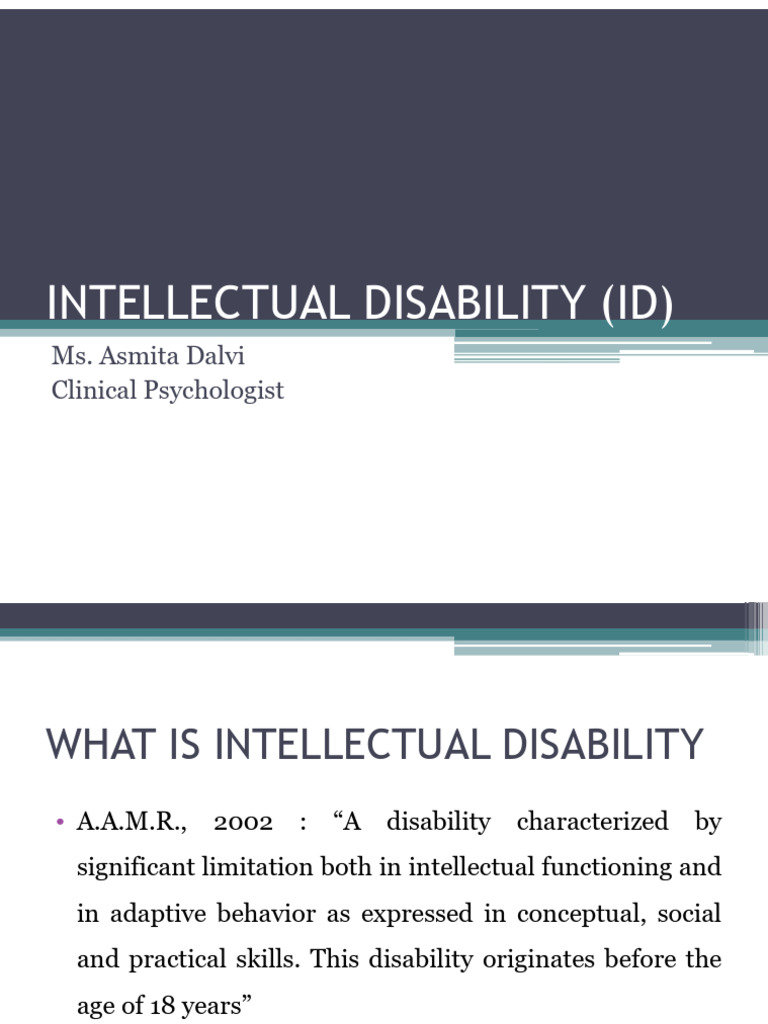 Understanding Intellectual Disability | PDF | Intellectual Disability ...