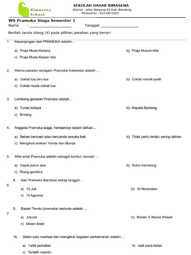 Pramuka Siaga: Tugas dan Dwi Darma | PDF