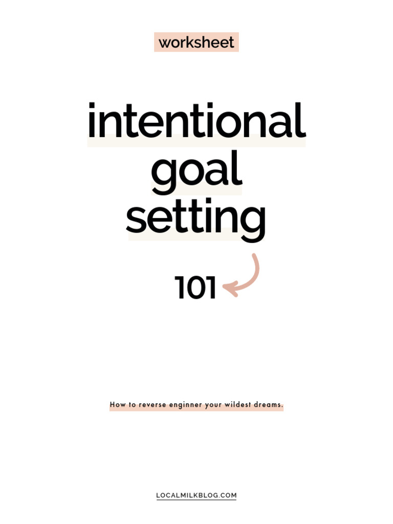 Local Milk Intentional Goal Setting 101 Worksheet | PDF | Psychology ...