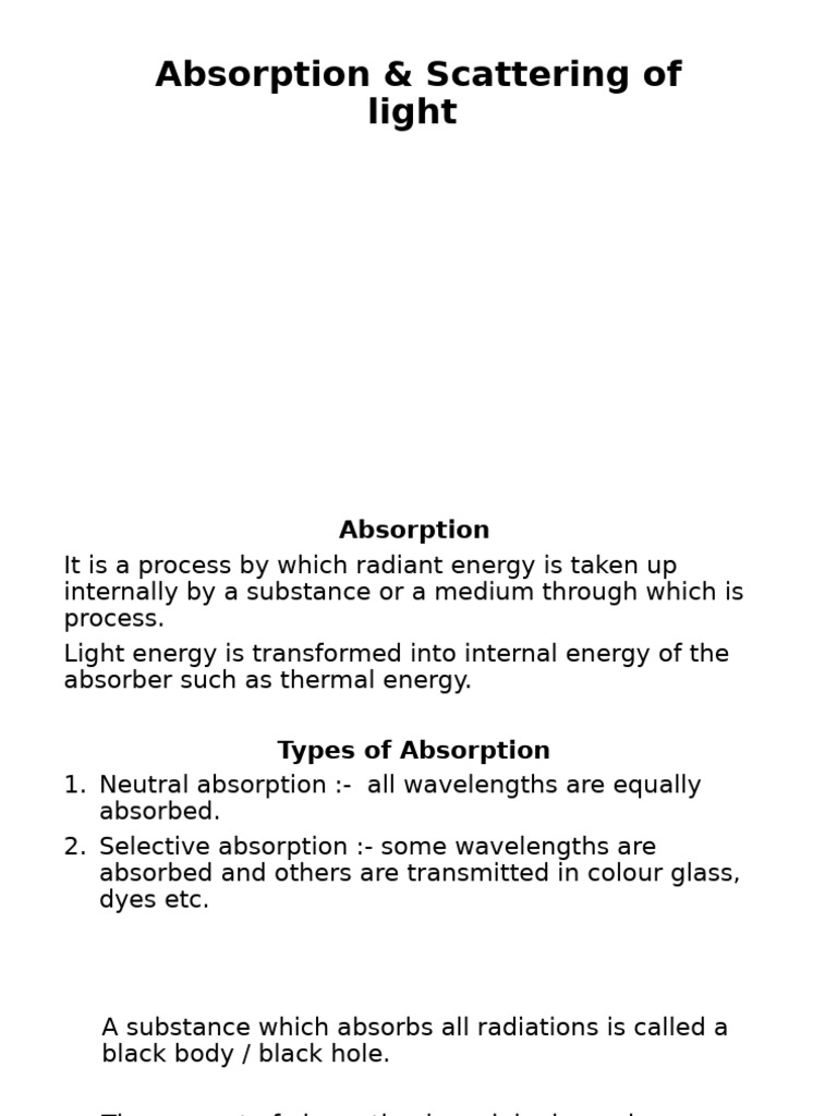Light Absorption and Scattering Explained | PDF | Scattering | Ultraviolet