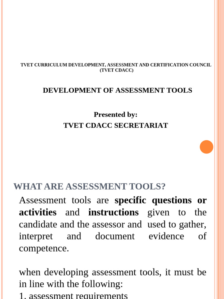 Developing Effective Assessment Tools | PDF | Educational Assessment ...