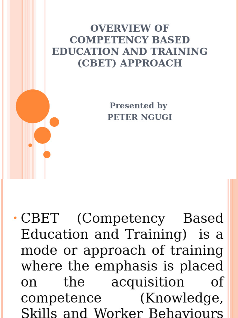 Overview of Cbet Approach | PDF | Educational Assessment | Employment