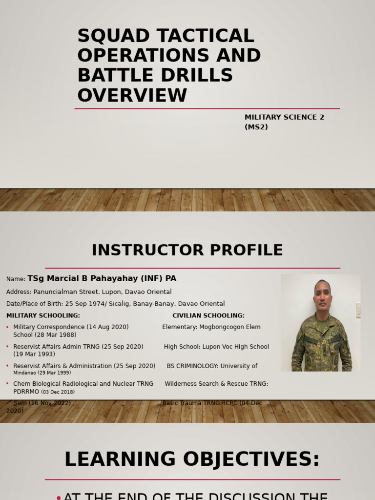 Squad Tactical Operations Overview | PDF | Reconnaissance | Ambush