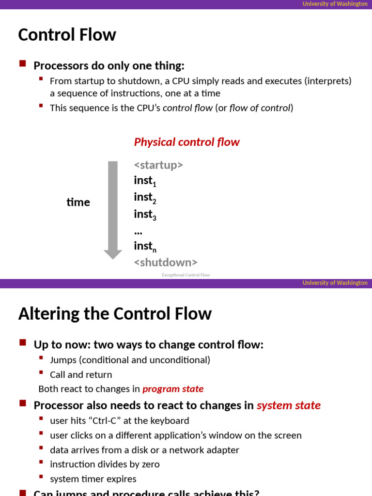 Exceptional Control Flow Mechanisms | PDF | Operating System | Computer ...