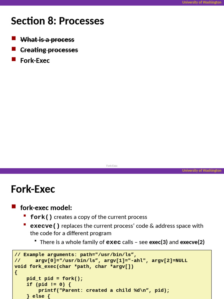 Lecture Slides 08 083-Processes-exec | PDF | Process (Computing) | Concurrent Computing