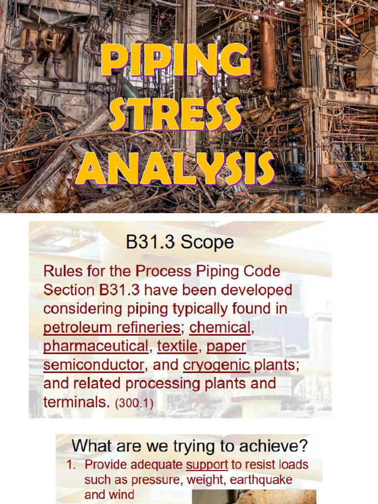 Piping Stress Analysis Overview | PDF | Stress (Mechanics) | Bending