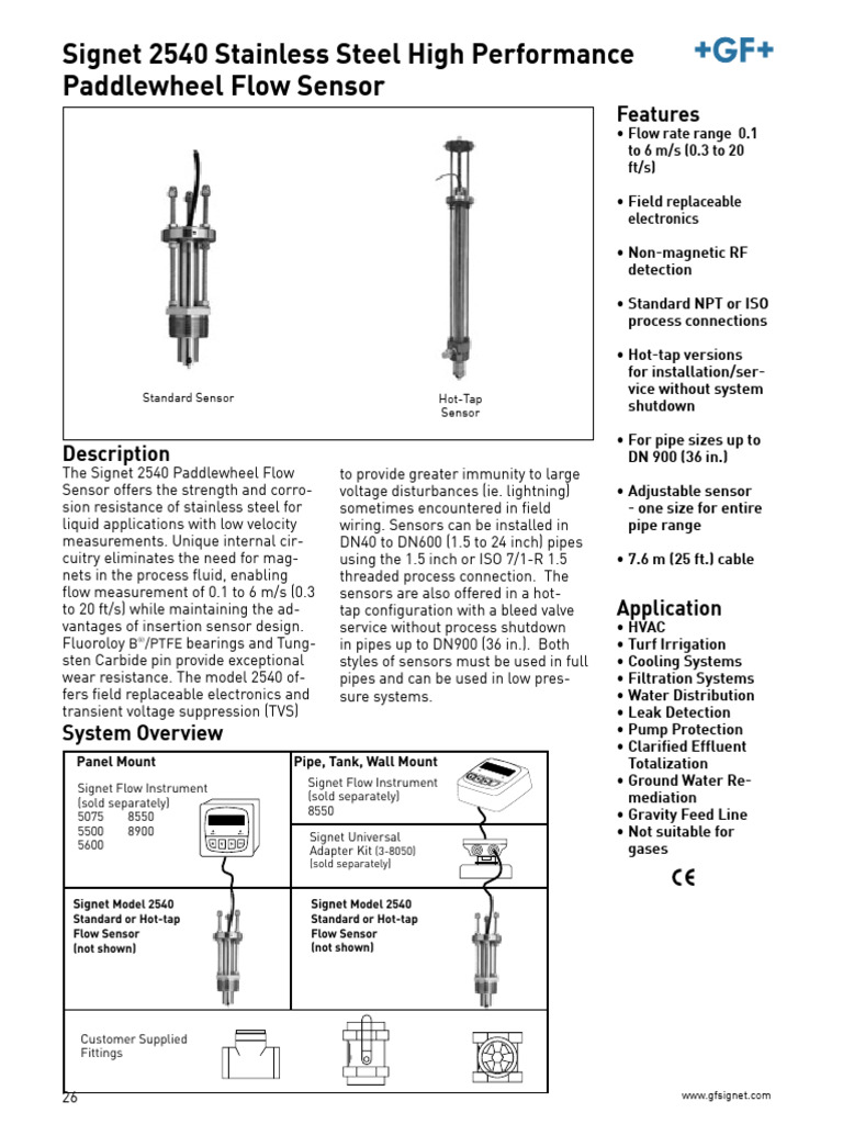 2540 Datasheet | PDF | Pipe (Fluid Conveyance) | Flow Measurement