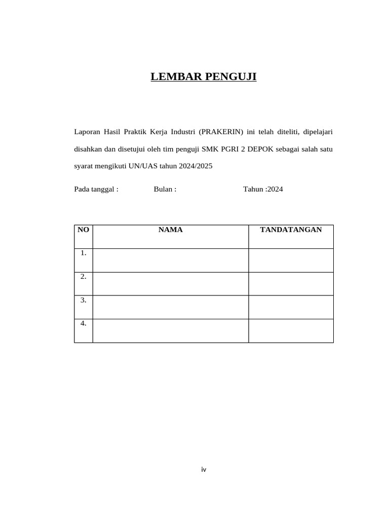 4 Lembar Pengesahan Penguji | PDF