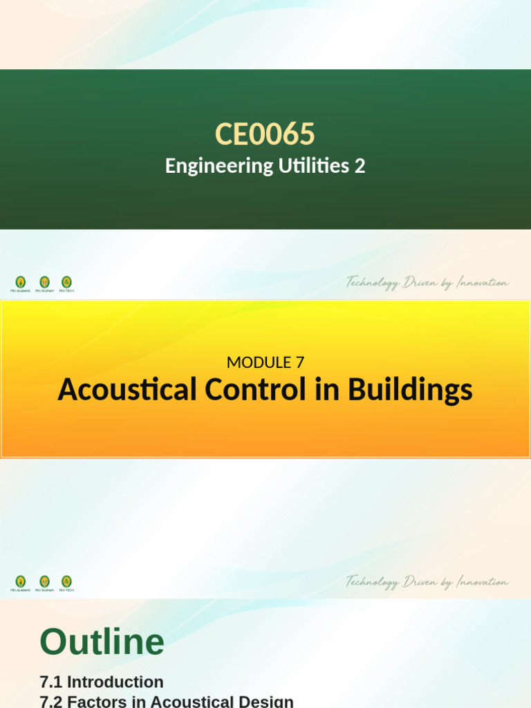 (M7) Acoustical Control in Buildings | PDF | Noise | Decibel