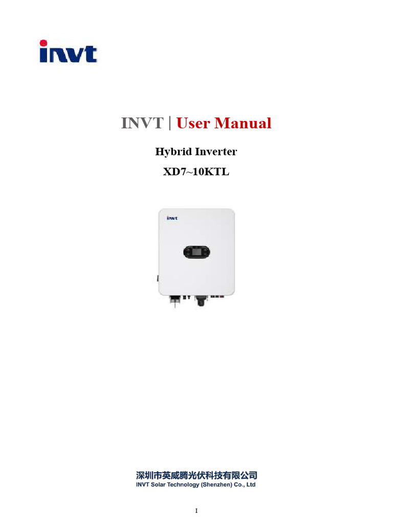 Invt_xd7-10ktl User Manual 20241112 | PDF | Power Inverter ...