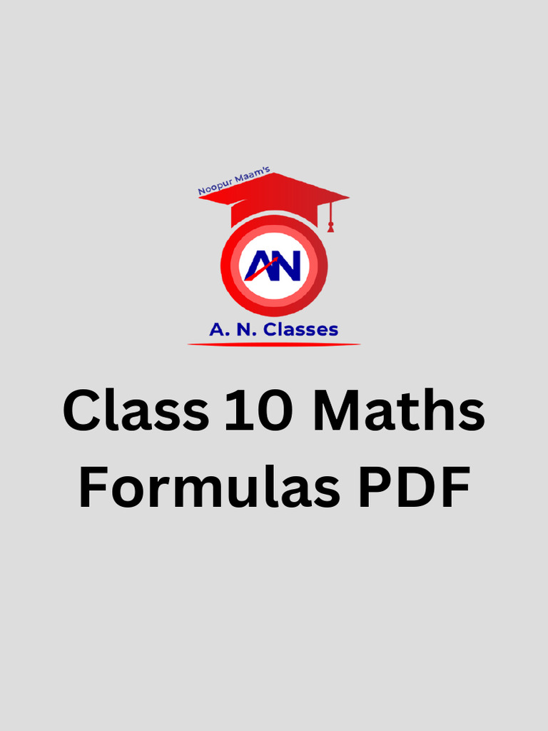 Essential Class 10 Maths Formulas PDF | PDF