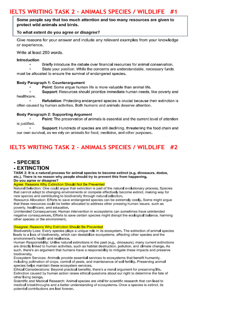Ielts Writing Task 2 - Environment | PDF