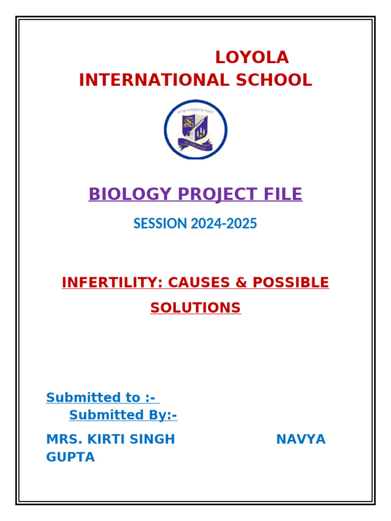 Bio project infertility | PDF | Infertility | Polycystic Ovary Syndrome