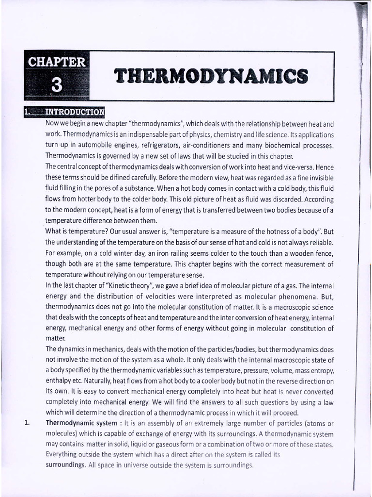 Thermodynamics Part-1 | PDF