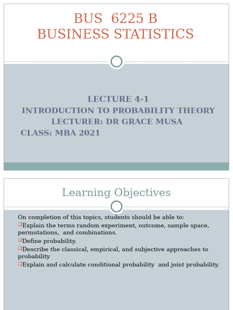 WEEK 4.1 - Introduction To Probability | PDF | Probability | Experiment
