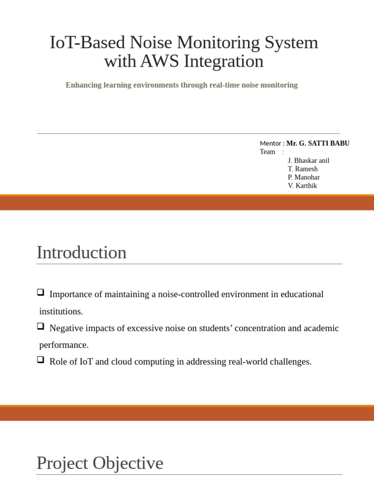 IoT-Based Noise Monitoring System With AWS Integration | PDF
