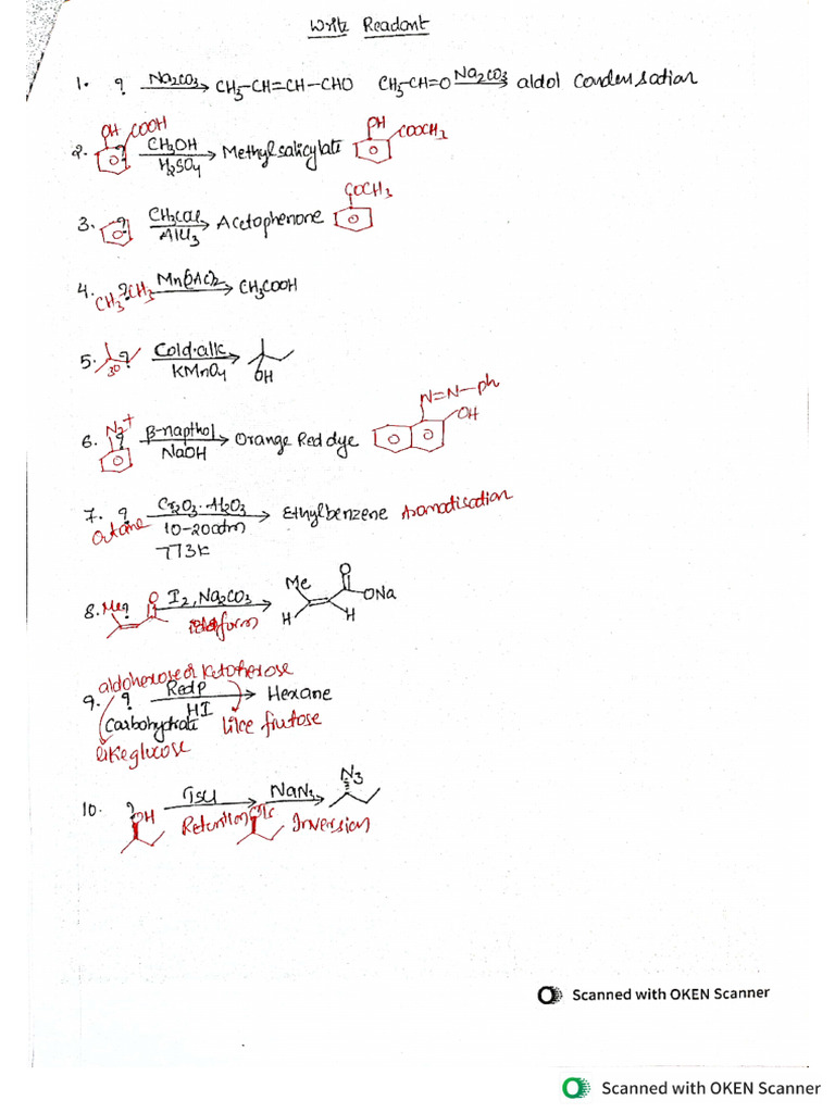 Write Reactant Solutions | PDF