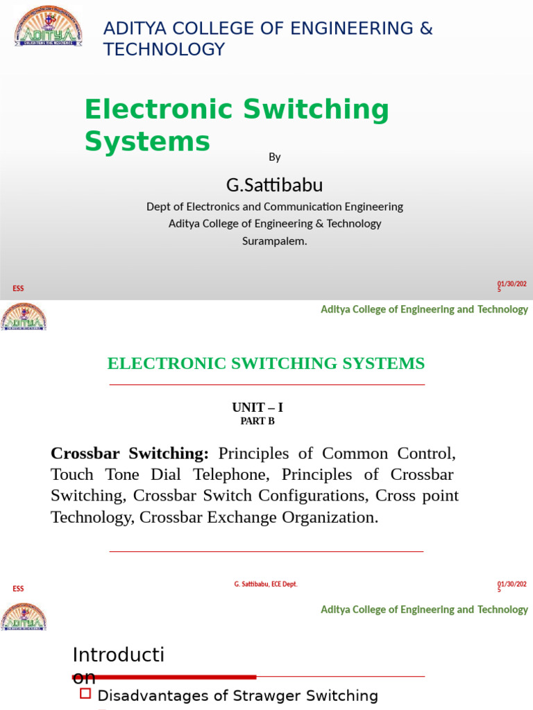 ESS UNIT 1 part B | PDF | Telephone Exchange | Electrical Engineering
