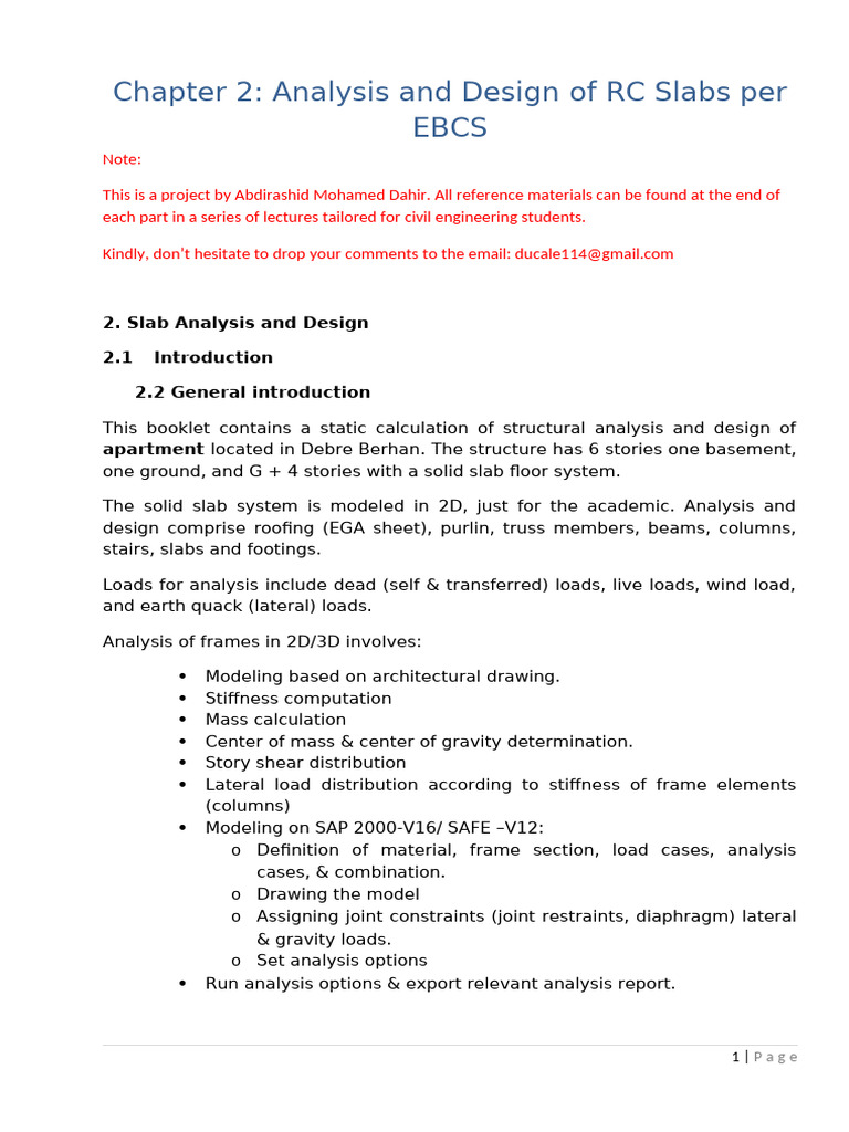Chapter 2 Analysis and Design of RC Slab | PDF | Structural Load | Beam (Structure)