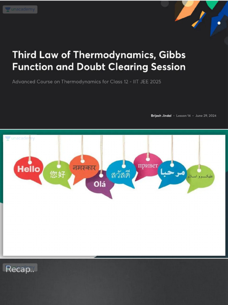 Third Law of Thermodynamics Gibbs Function and Doubt Clearing Session ...