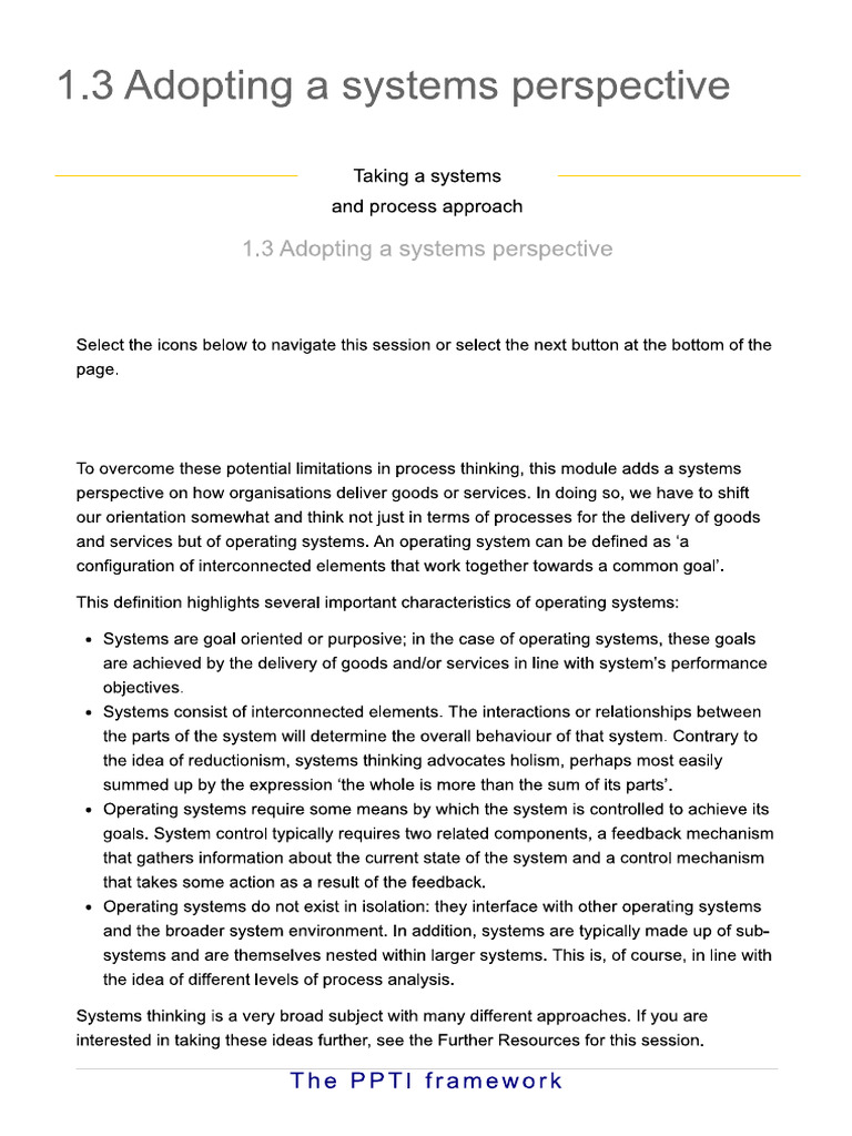 MPS - Session 1 - 3 Adopting A Systems Perspective | PDF