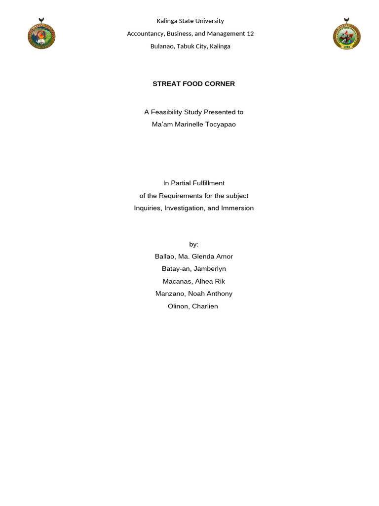 feasibility study sample draft | PDF | Juice | Diet & Nutrition